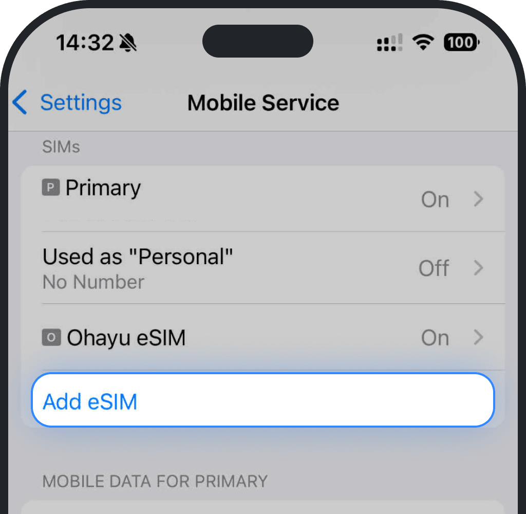 I can not install my eSIM | OHAYU